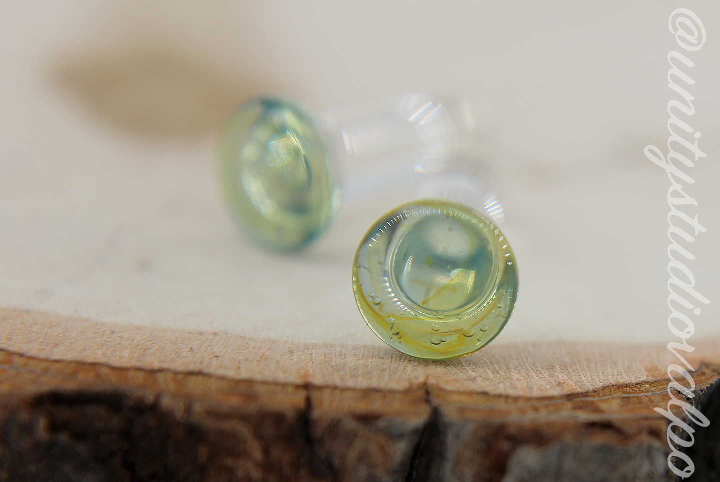 Single Flare Translucent Green Glass Plug | UNITY • fine body jewelry ...